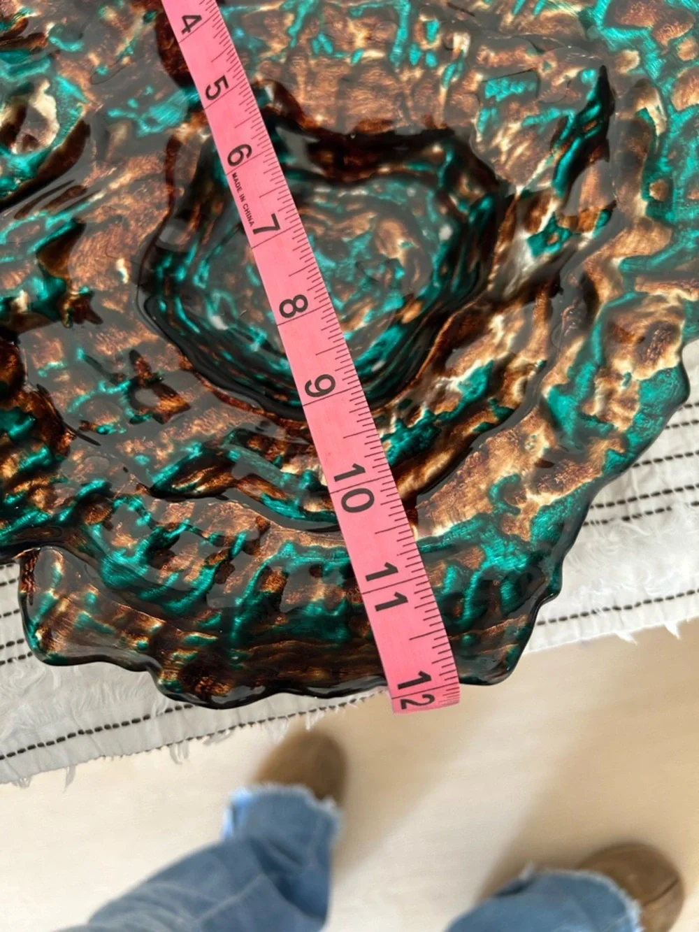 Vintage | Other | Vintage Iridescent Blue Gold Tone Oyster Bowl Organic ...